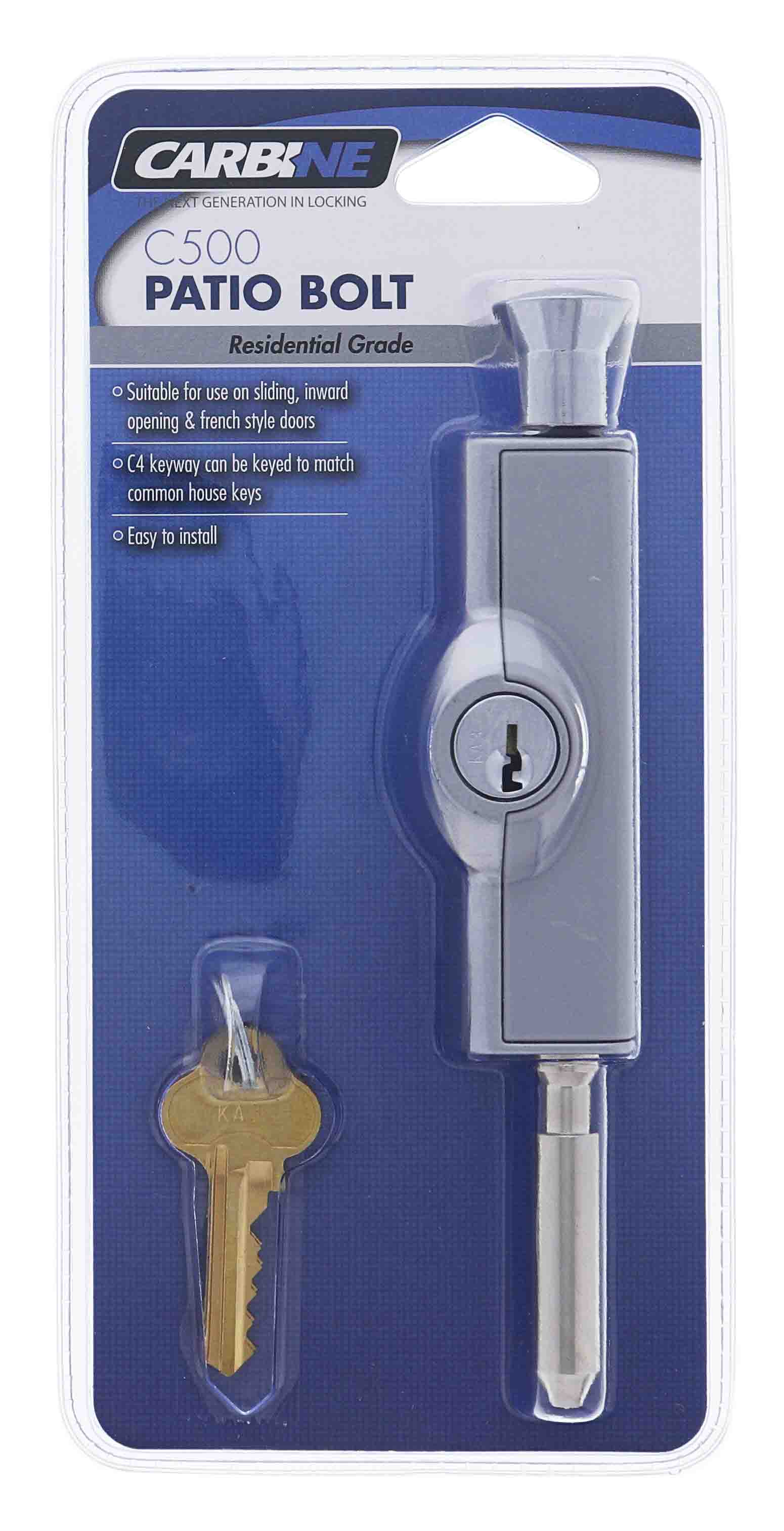 Carbine CBS C500 Wafer Patio Bolt, C4 Wafer Keyed Alike KA1, Display P ...